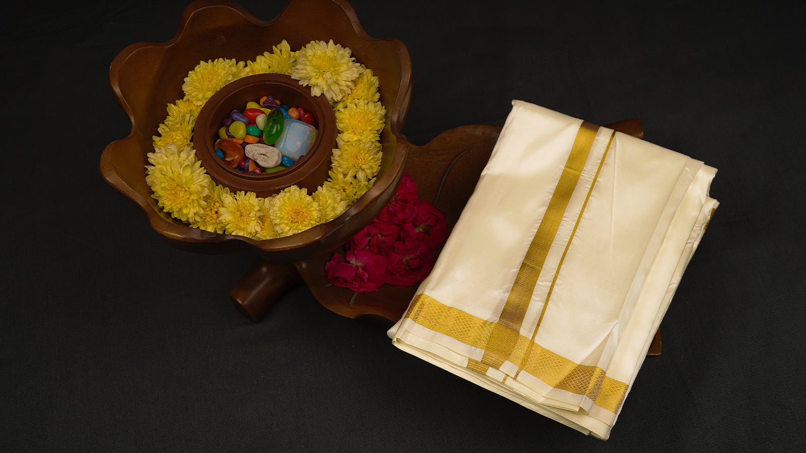 Horad Silk Blend Half White 0.75” Dhoti – HORAD