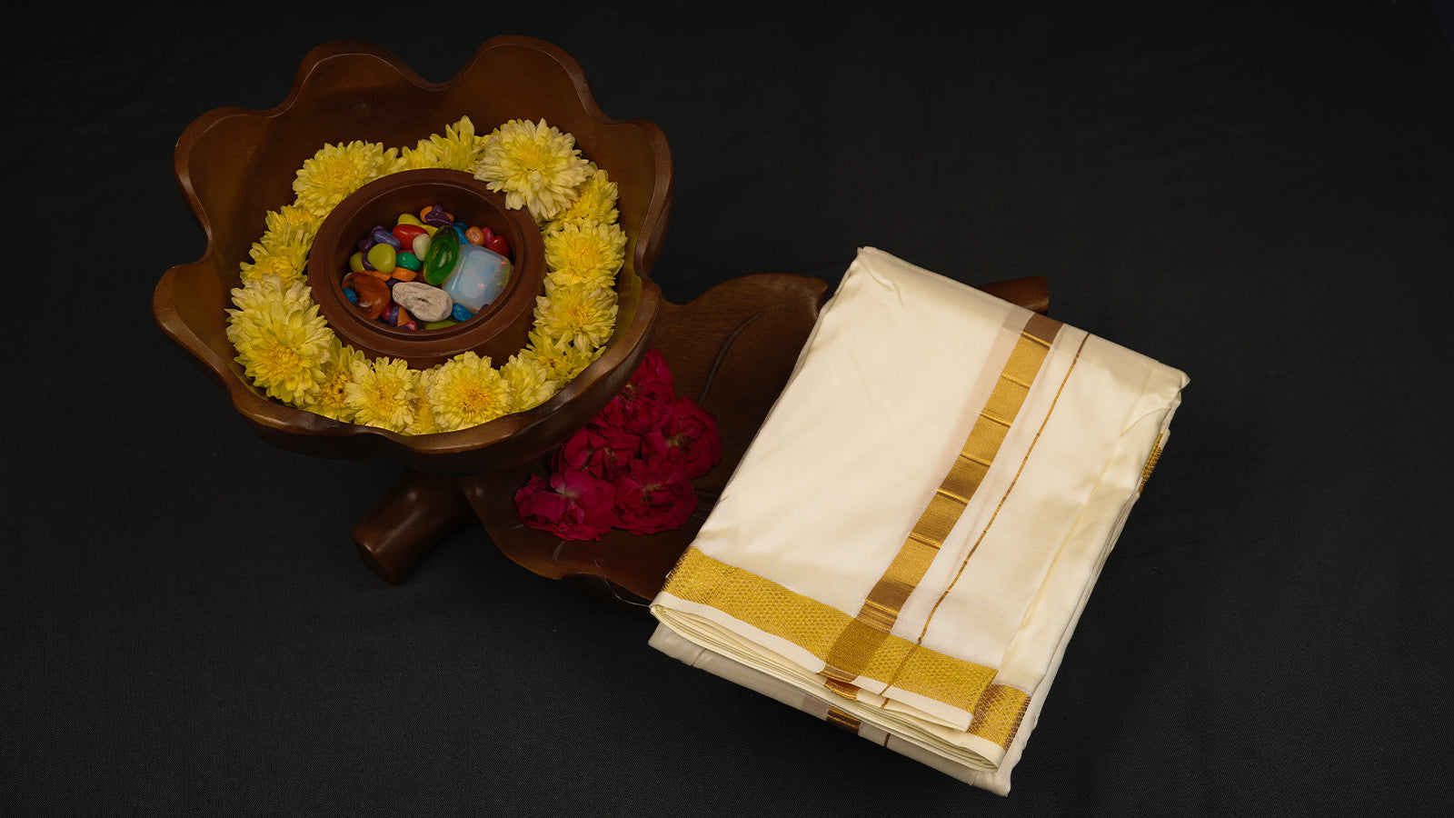 Horad Silk Blend Half White 1.00” Dhoti – HORAD