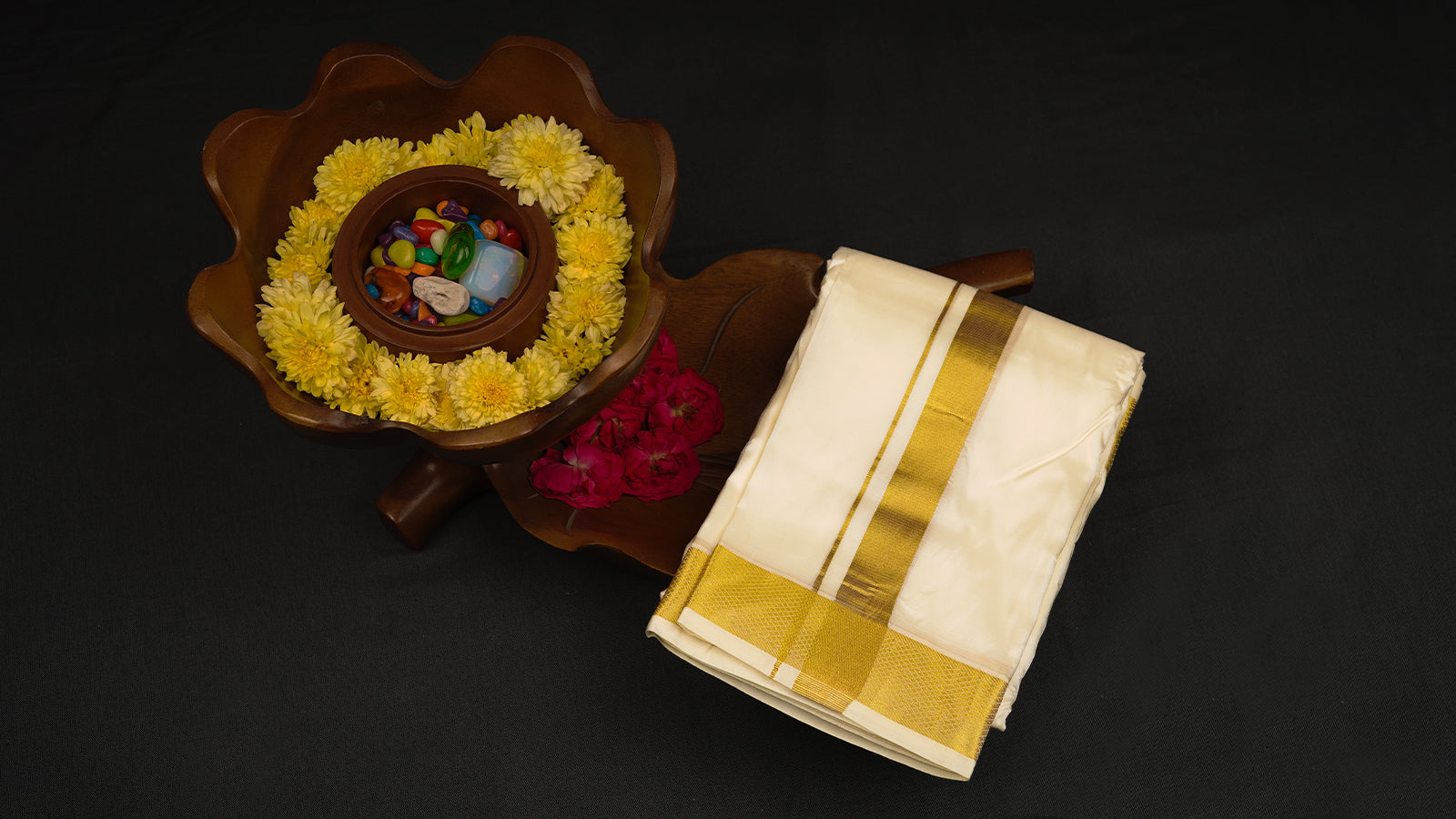 Horad Silk Blend Half White 1.50” Dhoti – HORAD