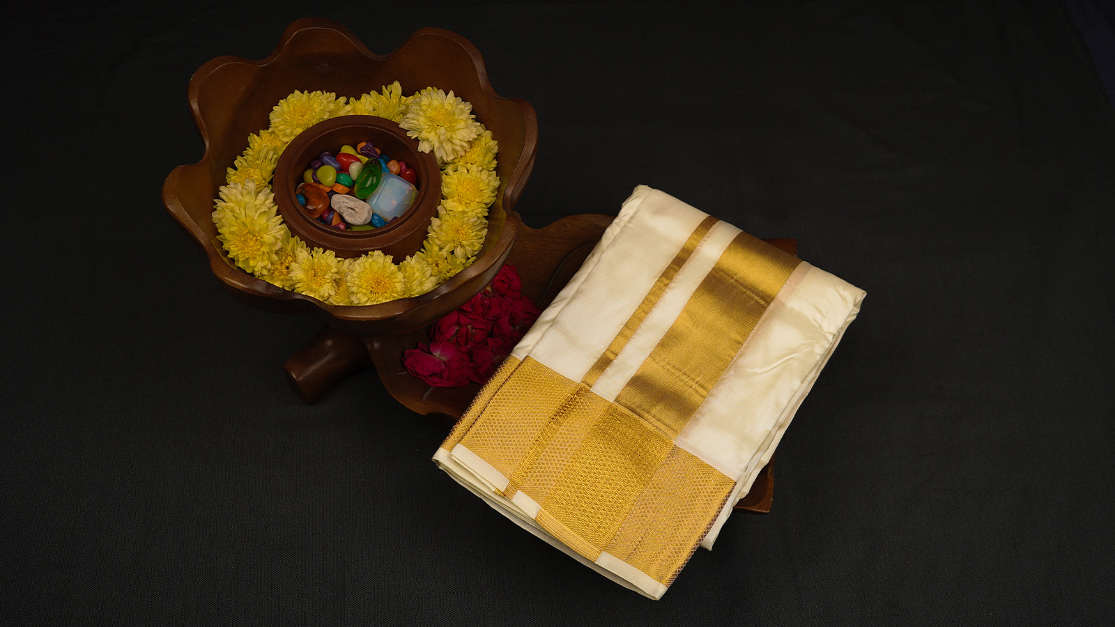 Horad Silk Blend Half White 3.50” Dhoti – HORAD